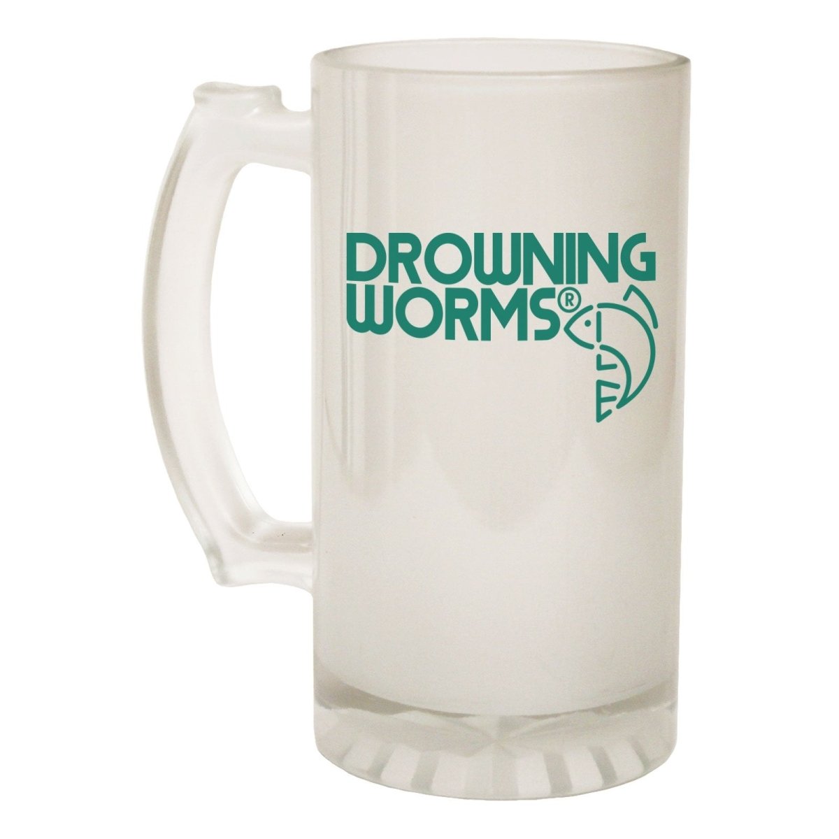 Alcohol Frosted Glass Beer Stein - Drowning Worms Logo - Funny Novelty ...