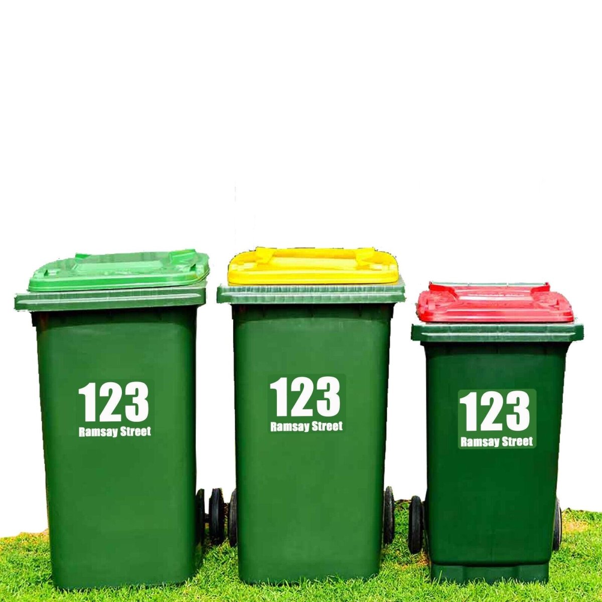 Custom Bin Stickers Number Street Name Decal Wheelie Large Rubbish ...