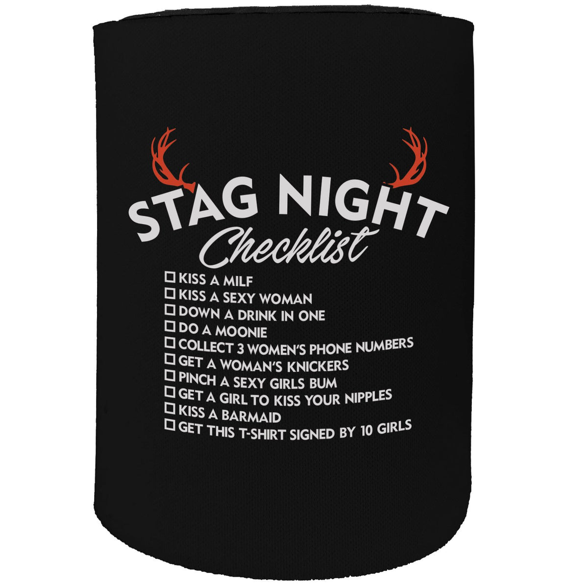 Alcohol Stubby Holder - Stag Night Checklist Bucks Night Party - Funny ...